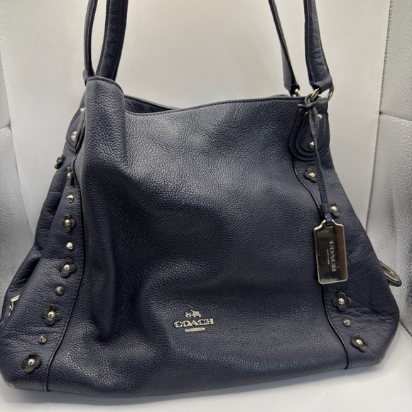 Coach | Bags | Coach Dark Blue Leather Shoulder Bag | Poshmark